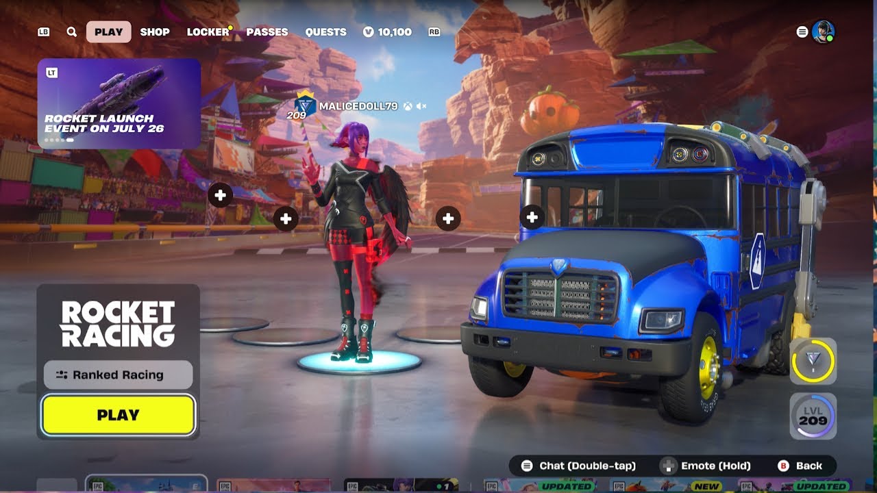 FORTNITE RANKED ROCKET RACING FIRST TEST DRIVE BATTLE BUS WIN! - YouTube