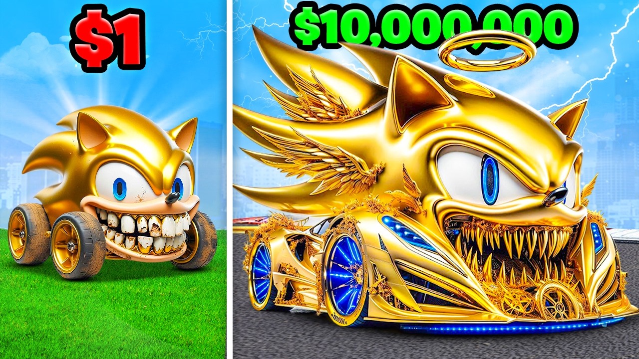 $1 To $10,000,000 GOLD SONIC CAR In GTA 5! - YouTube