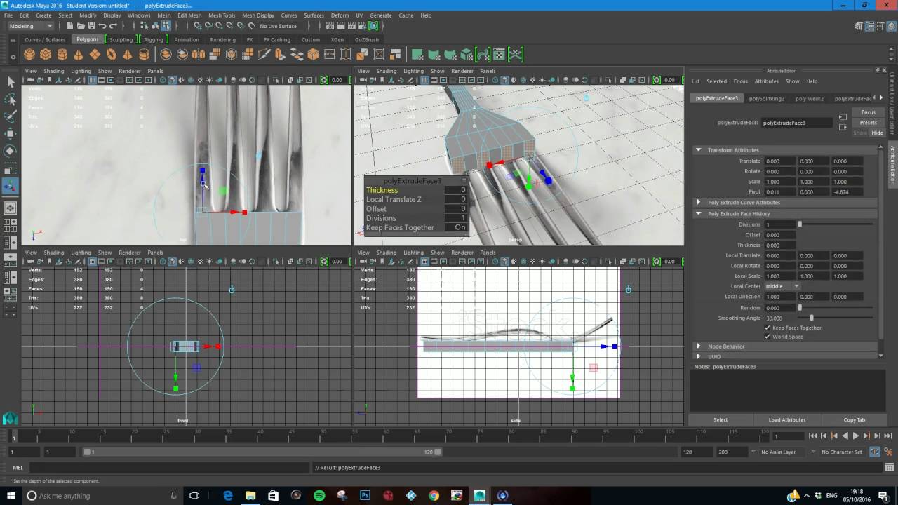 01 - Modelling a fork in Maya - YouTube