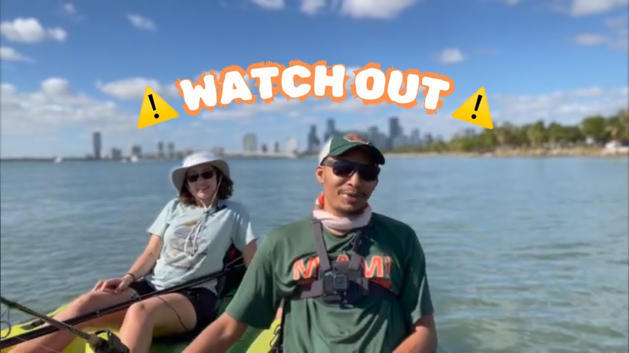 KEY BISCAYNE KAYAK FISHING ADVENTURE: ALMOST HIT BY A BOAT! - YouTube