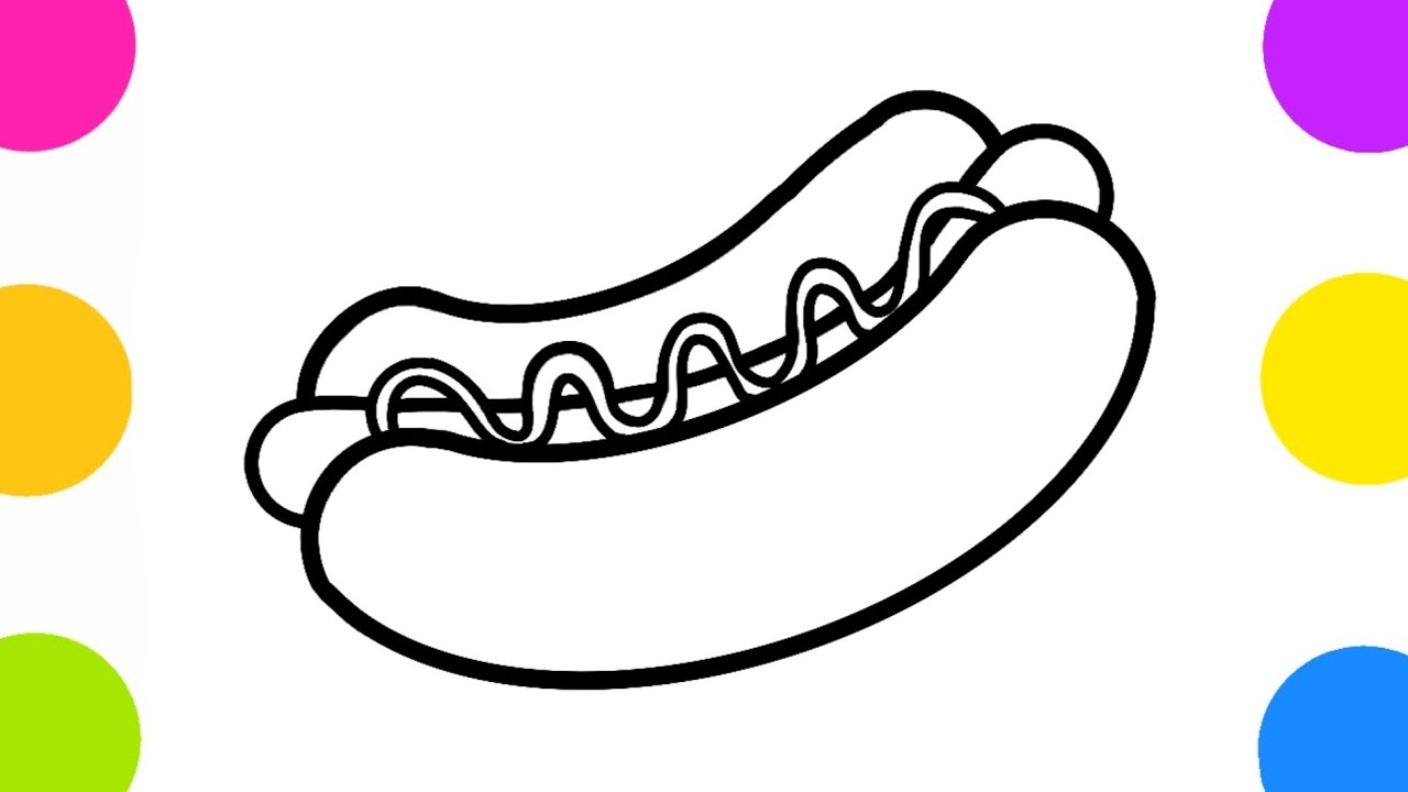 Drawing and Paint - HOT DOG!! How to draw a hot dog - YouTube