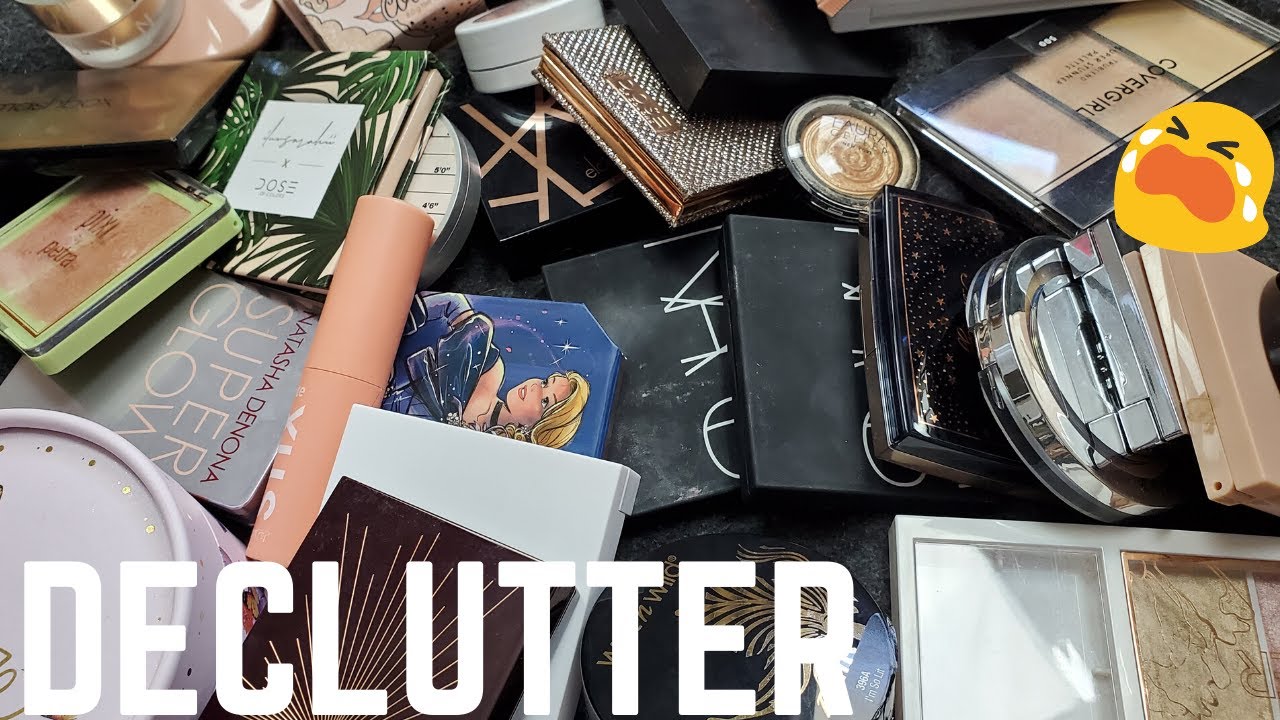 THIS HURT ... HIGHLIGHT COLLECTION + DECLUTTER MAKEUP DECLUTTER 2020 - YouTube