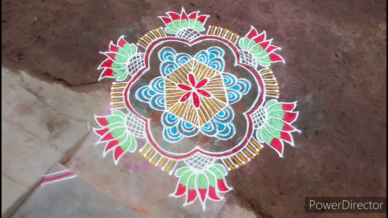 Beautiful Friday rangoli design 🎆🎉 - YouTube