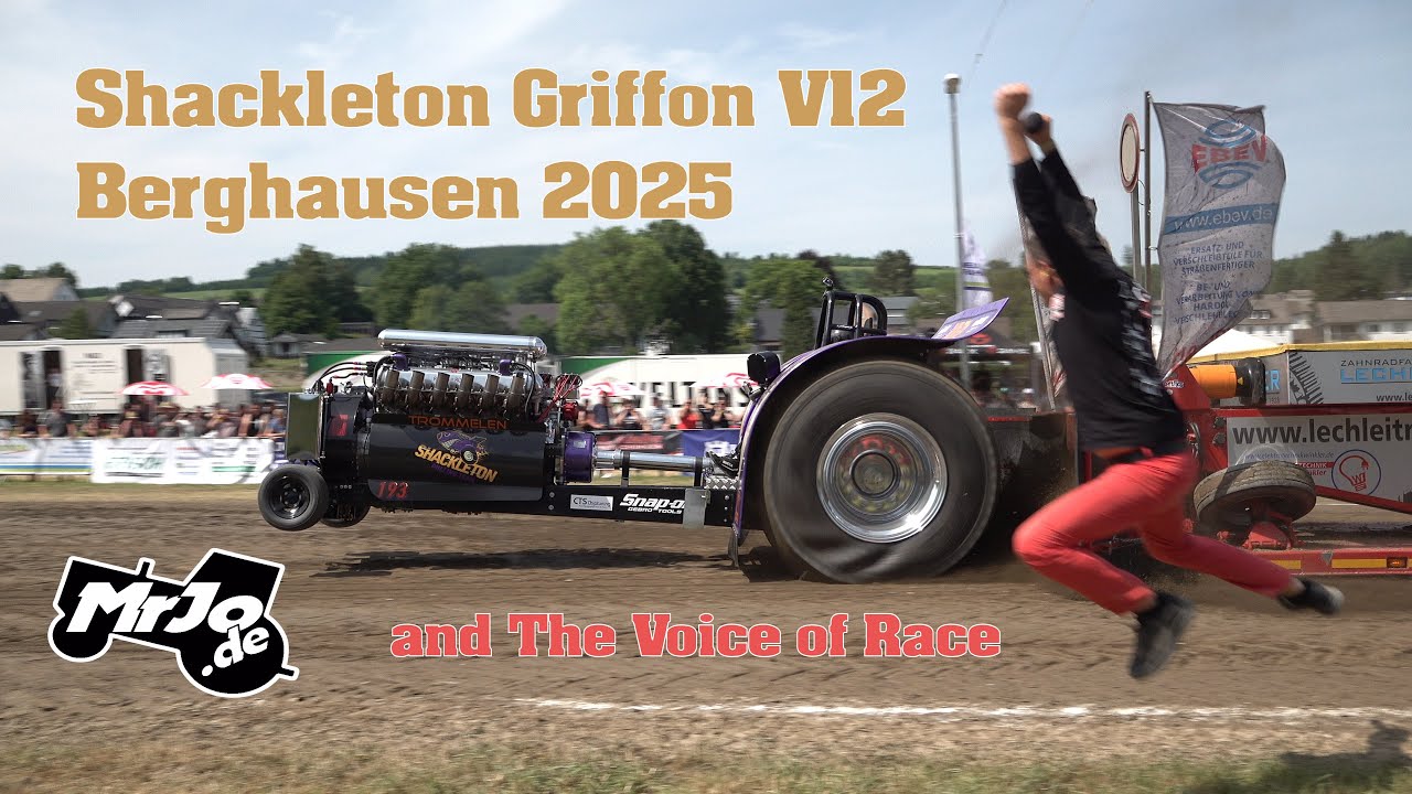 Shackleton Griffon V12 Power Tractor Pulling Berghausen 2025 - YouTube