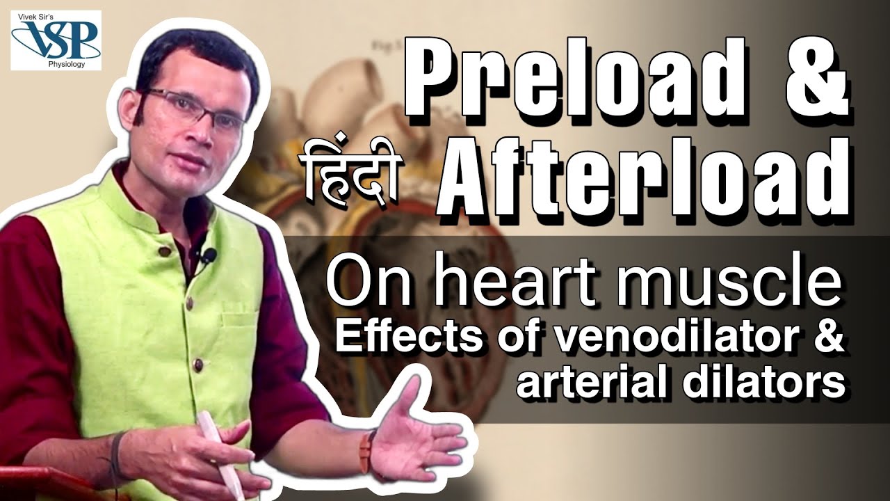 Preload & afterload- effect on heart; use of venodilator and arterial ...