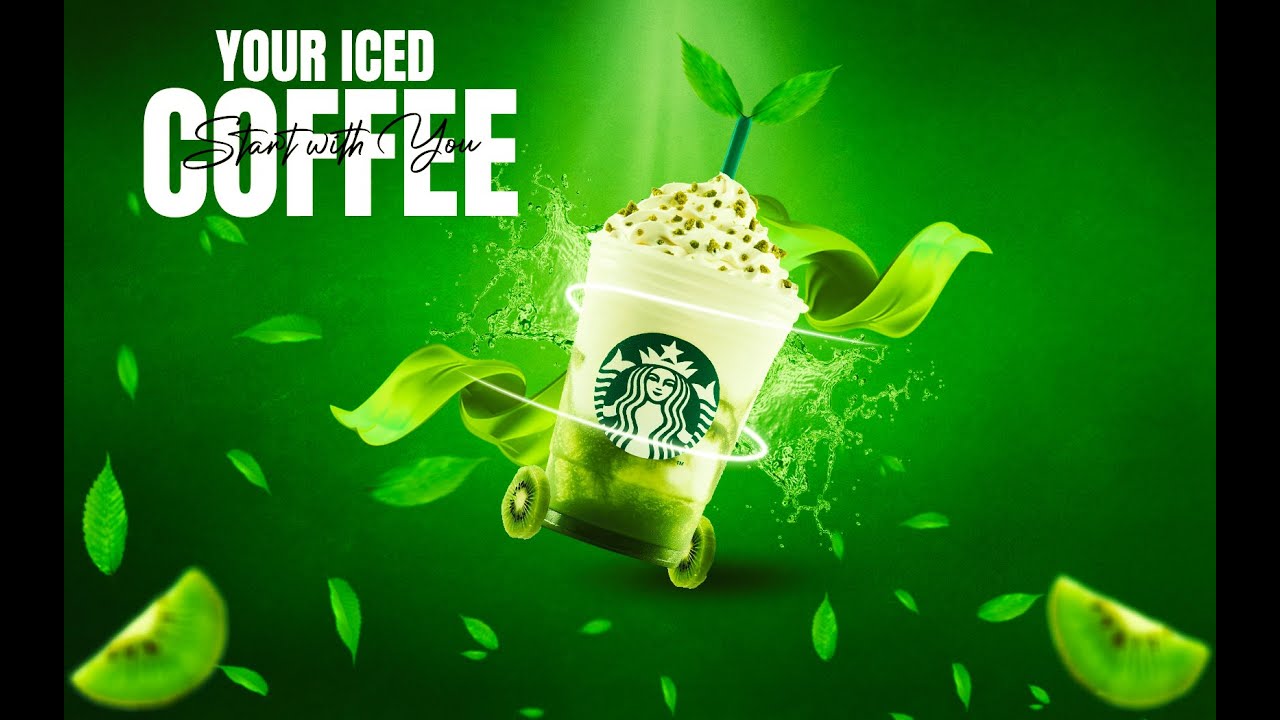Starbucks Product manipulation poster design | photoshop tutorial - YouTube