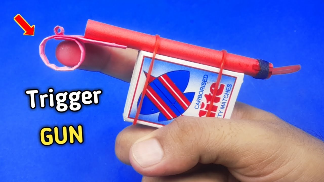 How to Make Matchbox Gun with Trigger | DIY Paper Gun Easy - YouTube