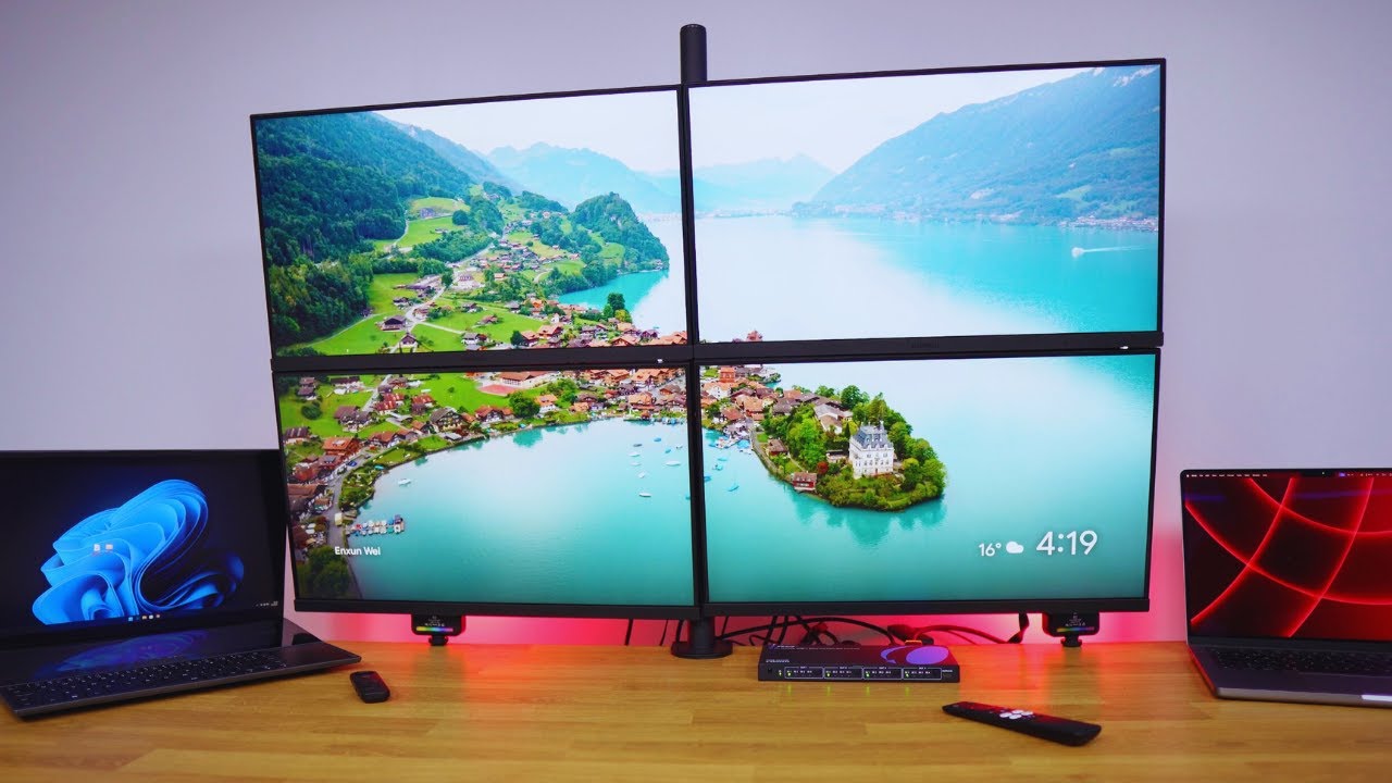 Turn 4 Monitors into a GIANT TV 🚀🔥 - YouTube