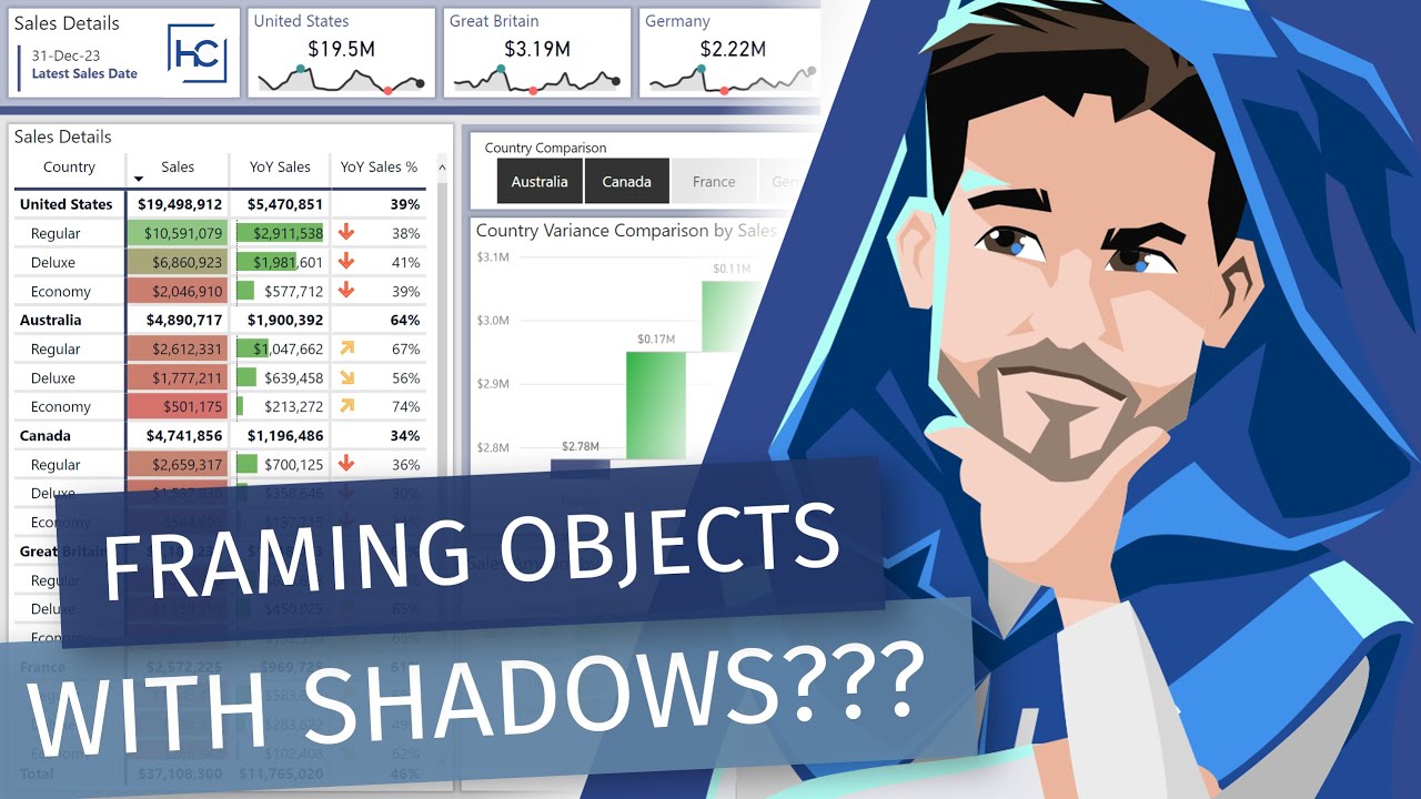 Using Shadows to Frame (Border) Objects in Power BI - YouTube