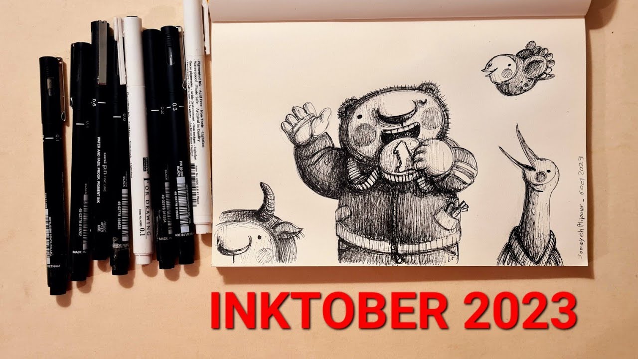INKTOBER 2023 /Day 6/ GOLDEN/ Golden Bear#inktober2023 #inkdrawing # ...