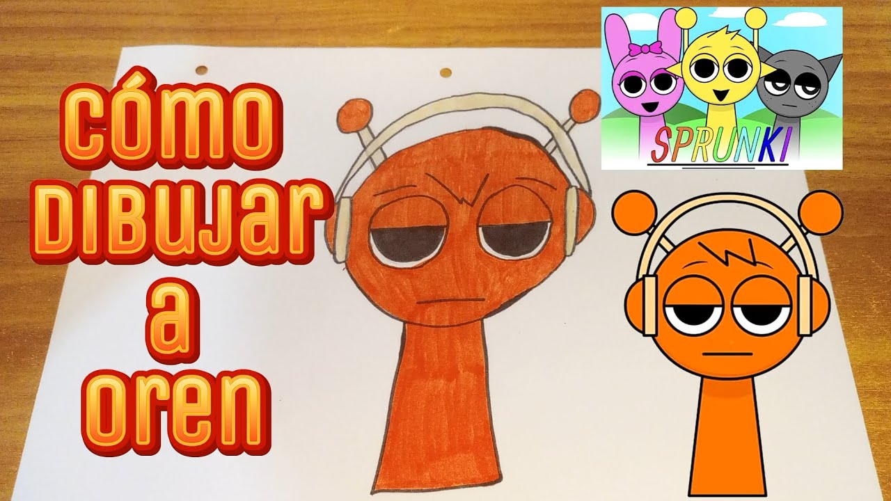 cómo dibujar a Oren de (sprunki incredibox) - YouTube