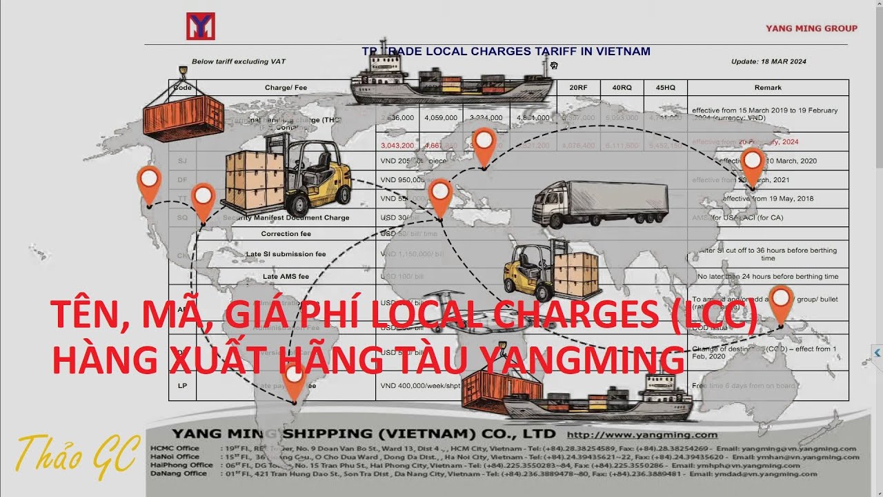 TÊN, MÃ, GIÁ PHÍ LOCAL CHARGES (LCC) HÀNG XUẤT CỦA HÃNG TÀU YANGMING ...