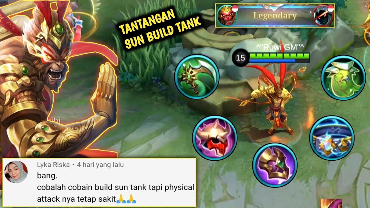 TANTANGAN SUN PAKAI BUILD TANK PHYSICAL TETAP SAKIT | BUILD SUN ...