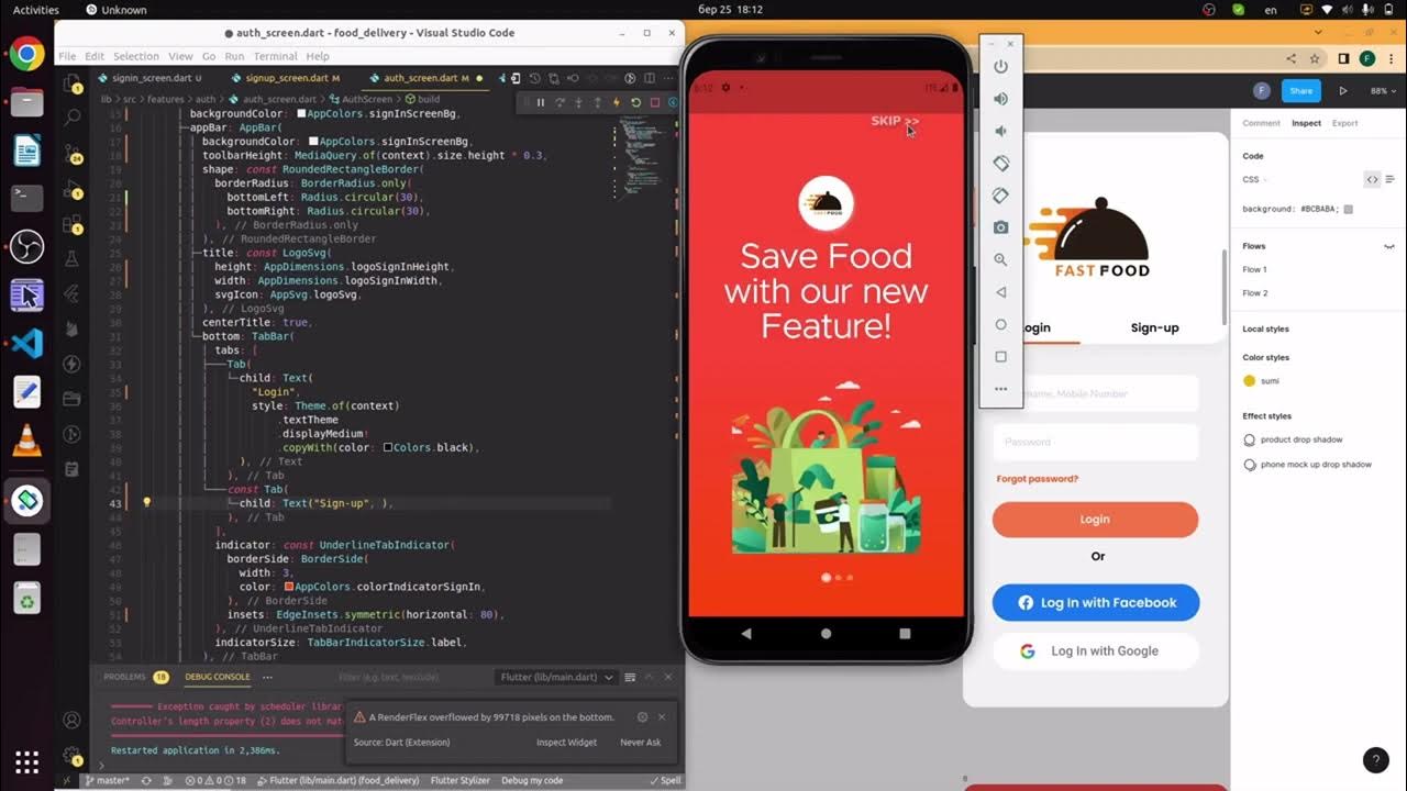 Flutter Food Delivery App - SignIn Screen UI from Figma - YouTube