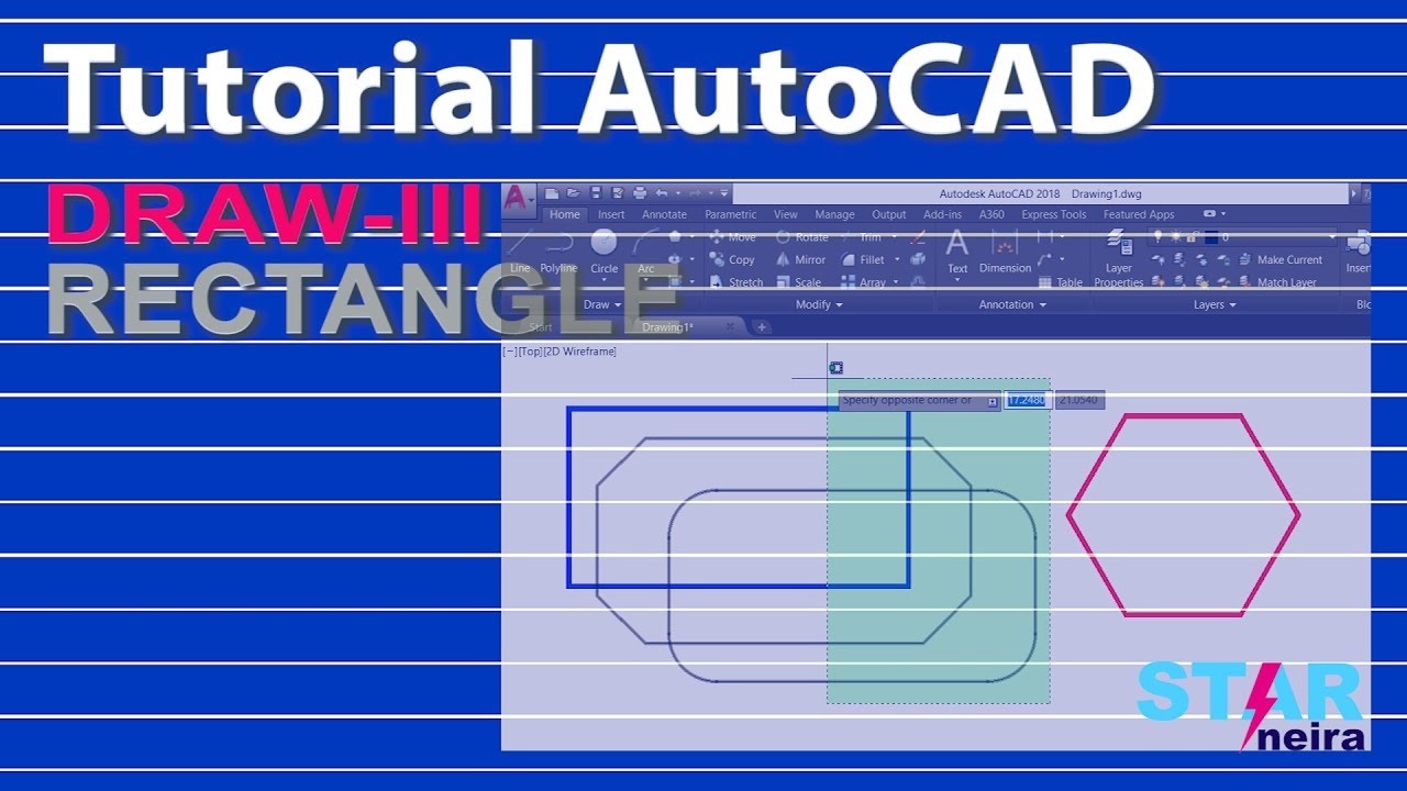 AUTOCAD | TUTORIAL BELAJAR AUTOCAD - Rectangular 2 dimensi # Basic of ...
