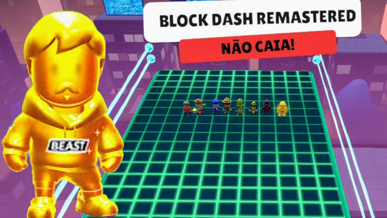 JOGANDO COM Mr BEAST !! BLOCK DASH REMASTERED!! - YouTube