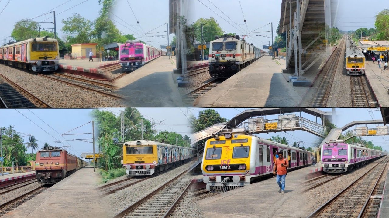 8 TRAINS BACK TO BACK passing MY HOME STATION BALAGARH || Indian ...