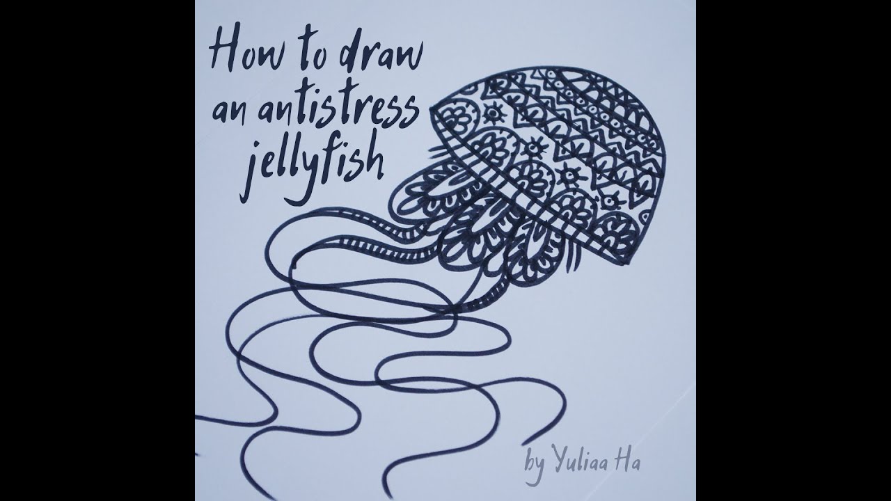 How to draw antistress jellyfish - YouTube
