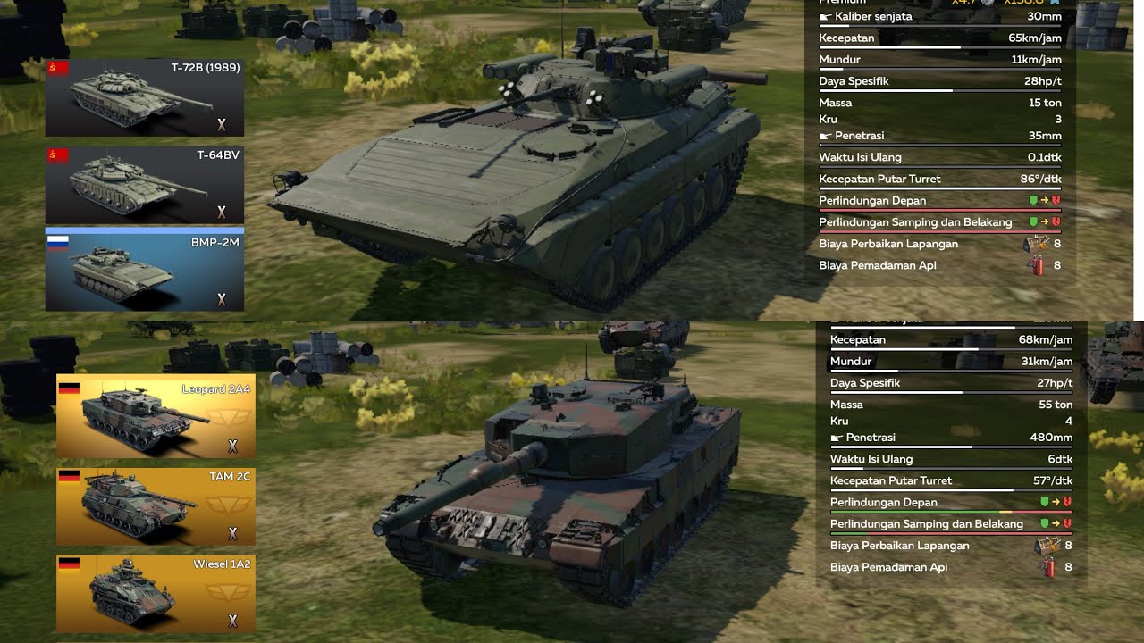 Platoon T-72B(1989) x Platoon Leopard 2A4 // gameplay - YouTube