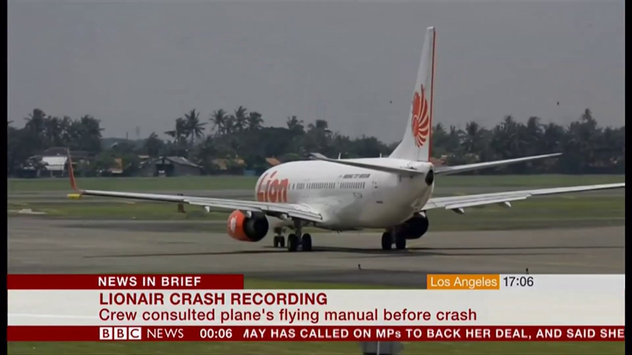 Lion Air flight 610 crash recording (Java Sea) - BBC News - 21st March ...