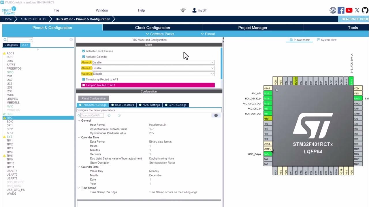 Урок по STM32 N29 HAL RTC часы реального времени часть 2 - YouTube