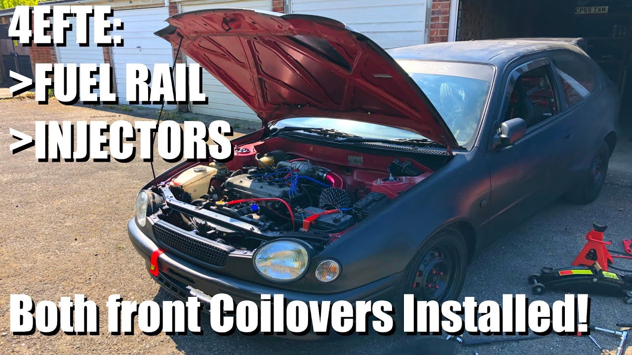 4EFE running on the 4EFTE Fuel Rail + Injectors! And, more Coilover ...