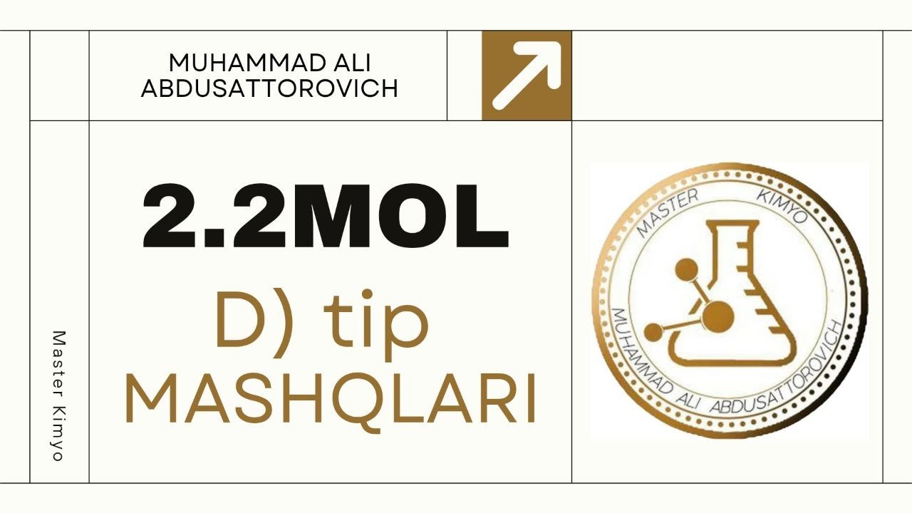 2.2 Mol D) Test mashqlari - YouTube