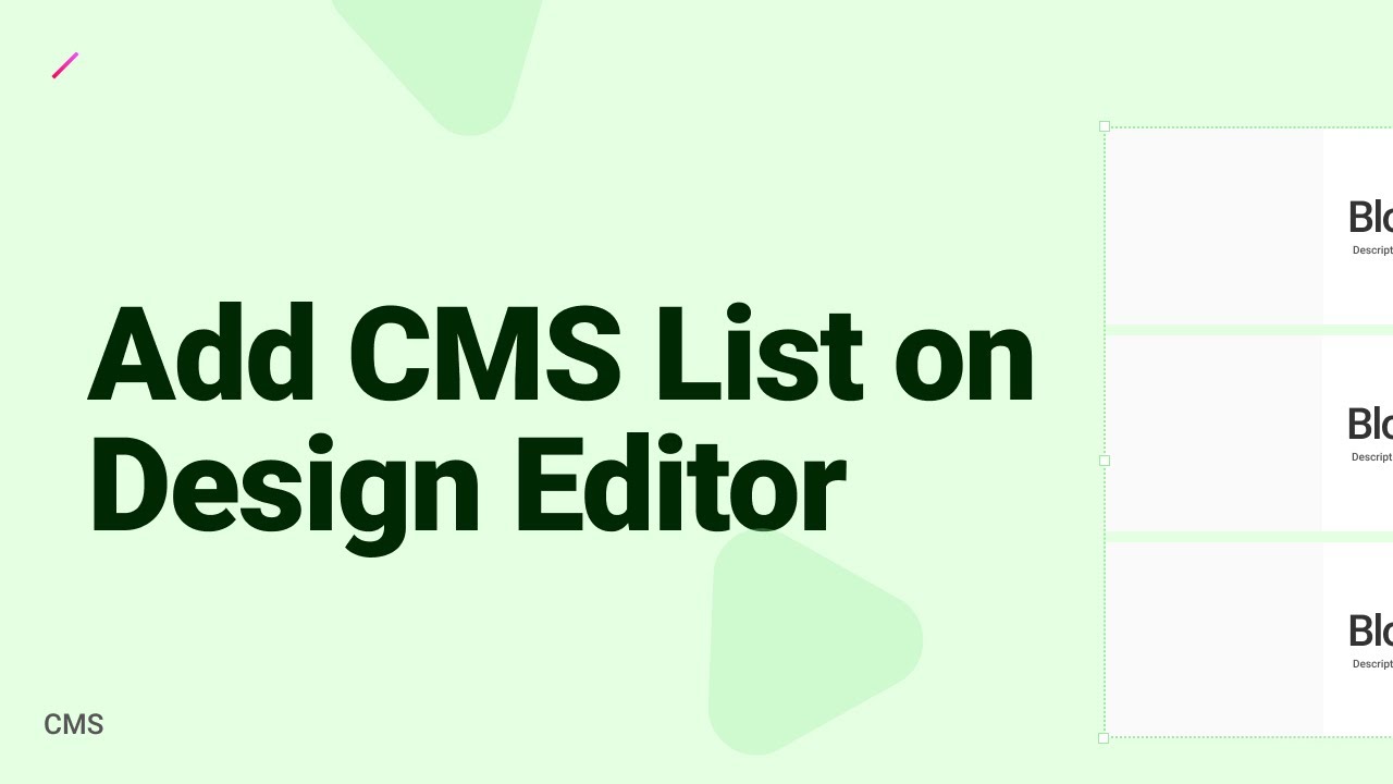 Add CMS List in Design Editor - YouTube