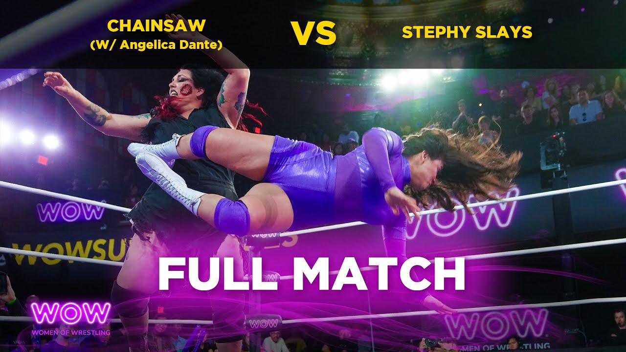 Chainsaw (w/ Angelica Dante) vs Stephy Slays | WOW - Women Of Wrestling - YouTube