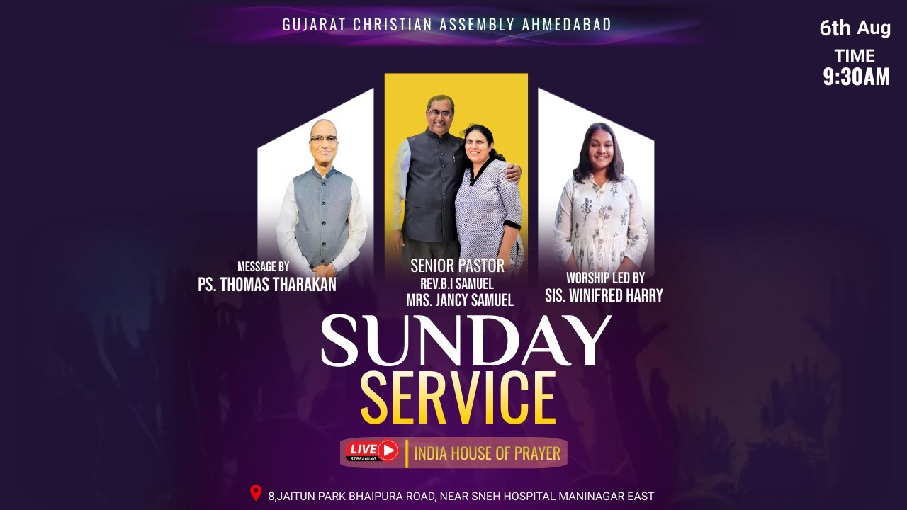 🔴LIVE Sunday Service | GUJARAT CHRISTIAN ASSEMBLY | PS. THOMAS THARAKAN ...