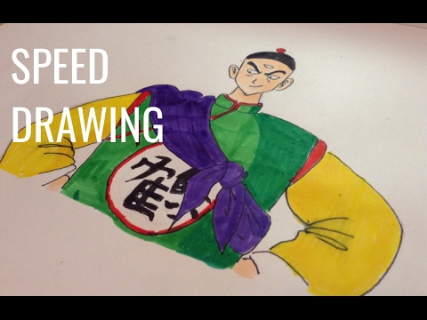 Speed Drawing: Tien Shinhan from Dragon Ball Z - YouTube