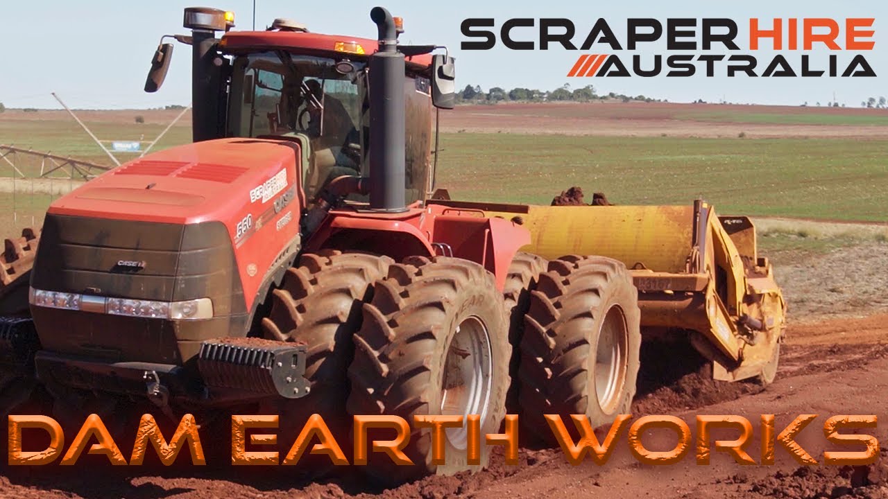 CASE Steiger Paired with K-TEC 1228 Scraper Dam Wooroolin - YouTube