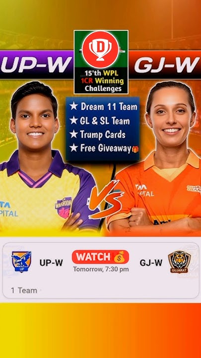 UP W vs GUJ W Dream11 Team, UP Warriorz Women vs Gujrat Giants Women Dream11 Prediction # ...