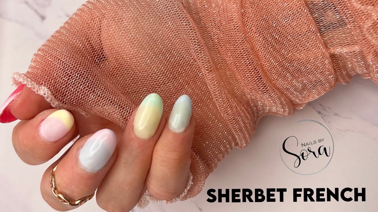 Sherbet French Manicure with Pastel Colors | Light Elegance - YouTube