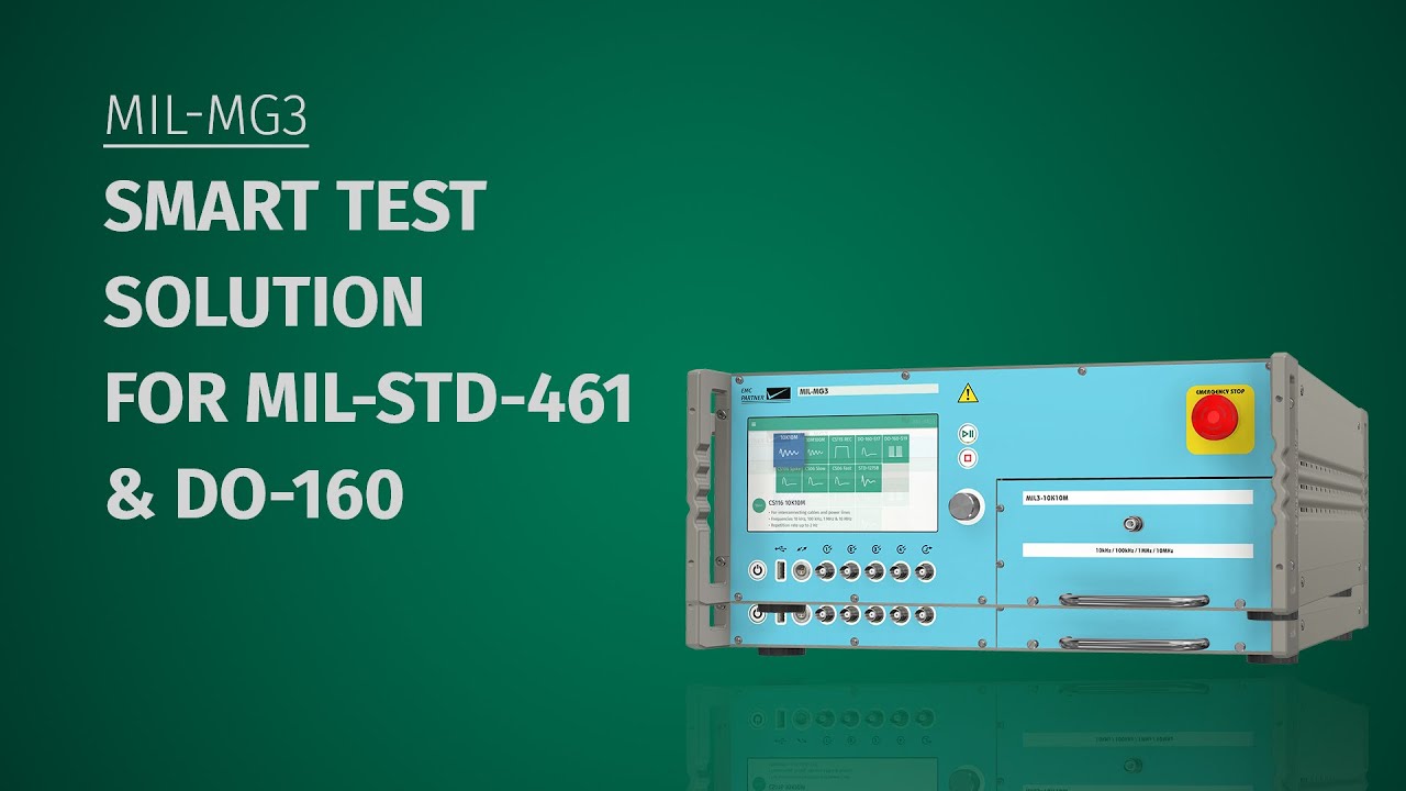 MIL-MG3 - Test system for MIL-STD-461 / DO-160 - YouTube