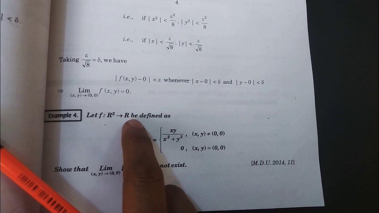 Lecture 5 of Limit and Continuity of Functions of Two Variables of Advanced Calculus - YouTube