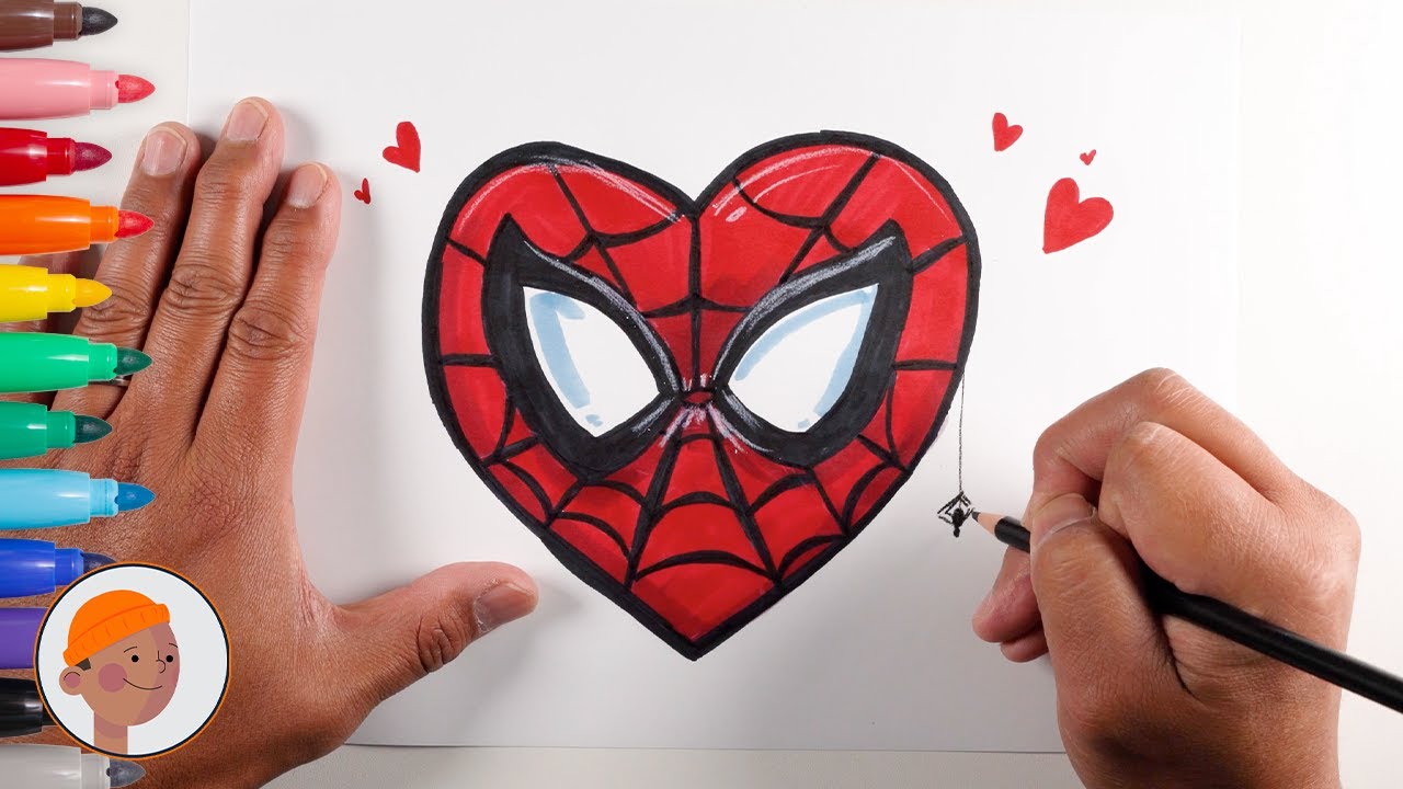 How To Draw A Spider-Man Valentine - YouTube
