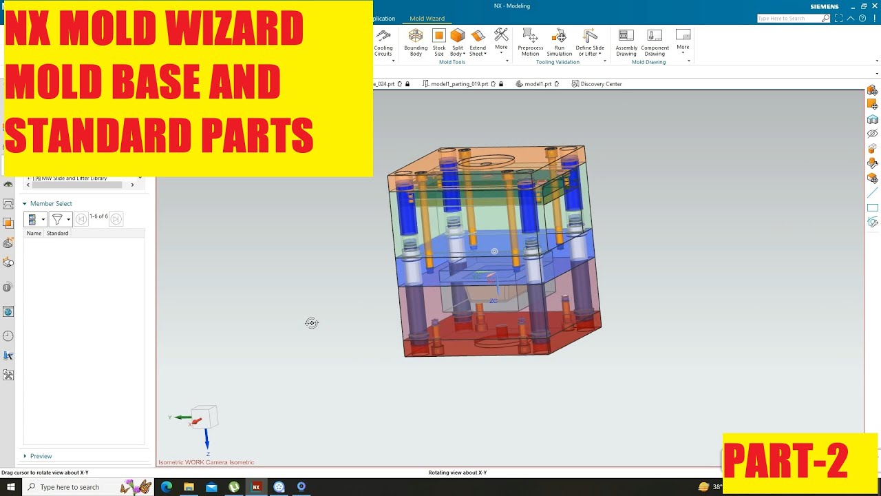 NX Siemens Mold wizard|| Creating Mold base, Ejector Pins, Springs ...