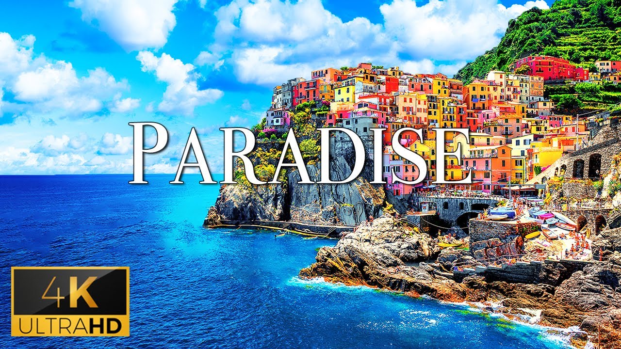 FLYING OVER PARADISE (4K UHD) - Calming Music With Stunning Beautiful ...