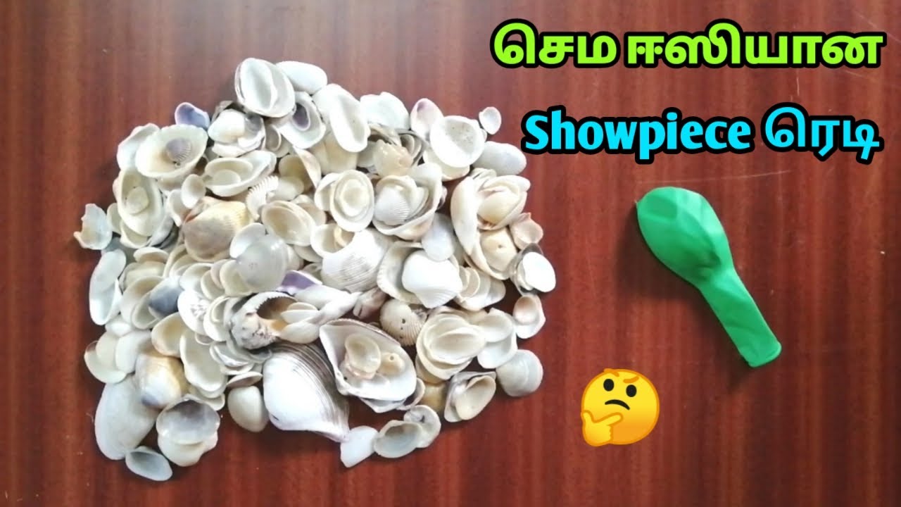 Sea shells craft idea/Sea shell showpiece/craft tamil - YouTube