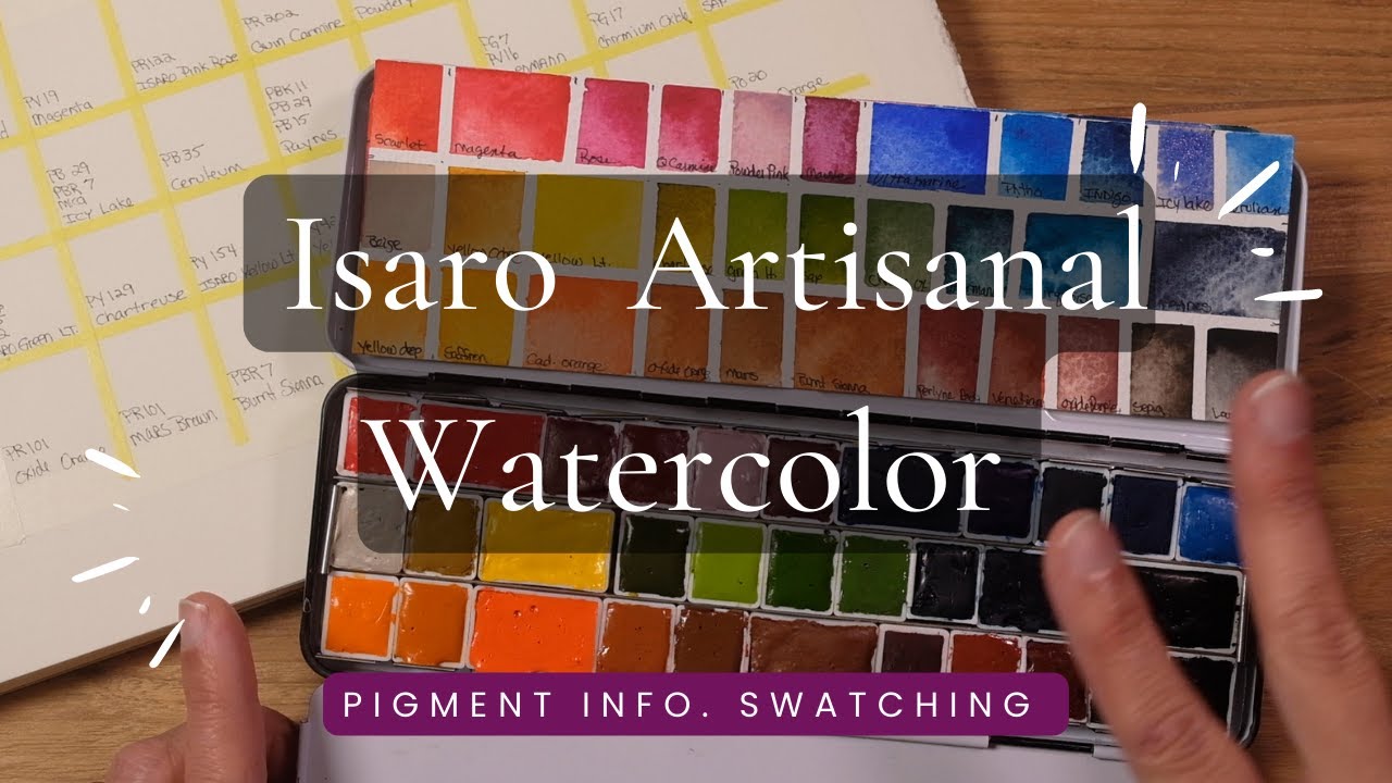 Isaro Watercolors swatched, pigment info - YouTube