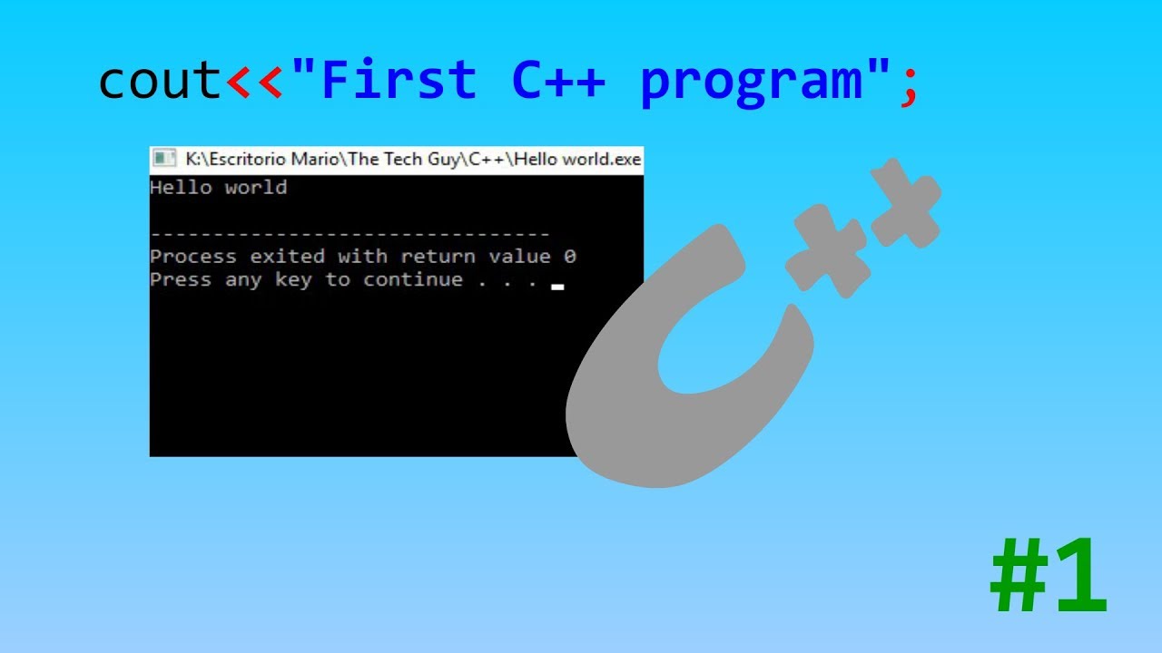 The First C++ Program - C++ #1 | The Tech Guy - YouTube
