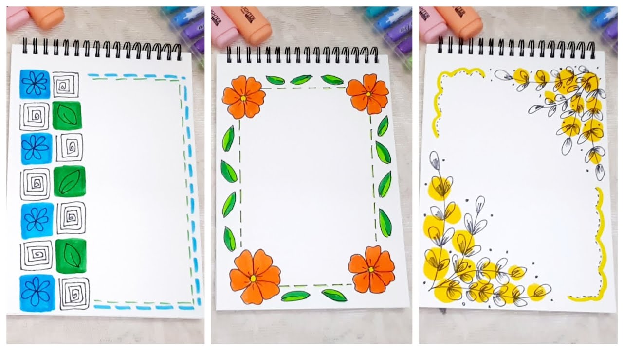 Simple Border Design | File Decoration Ideas | Front Page Design for ...