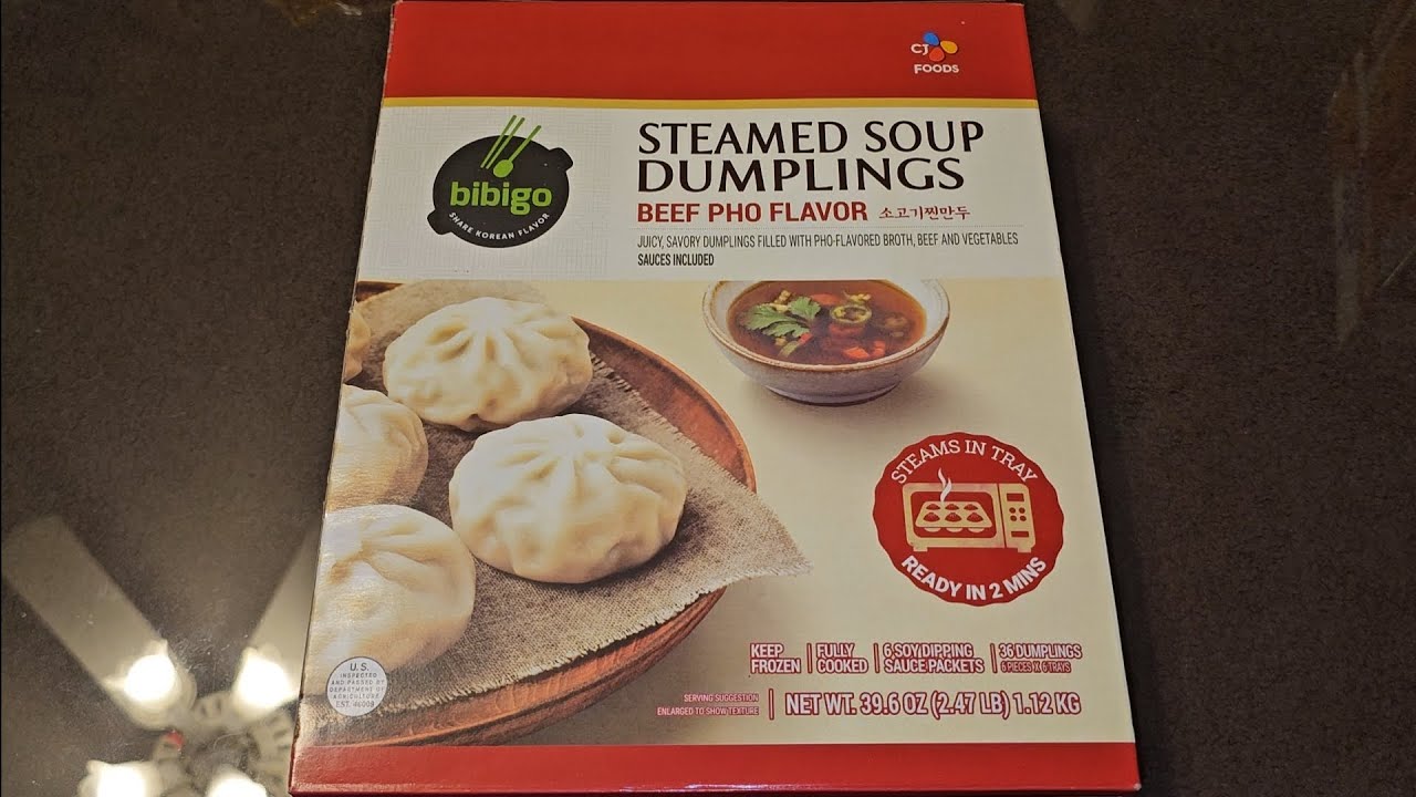 Costco Sale Item Review CJ Foods Bibigo Streamed Dumplings Beef Pho ...