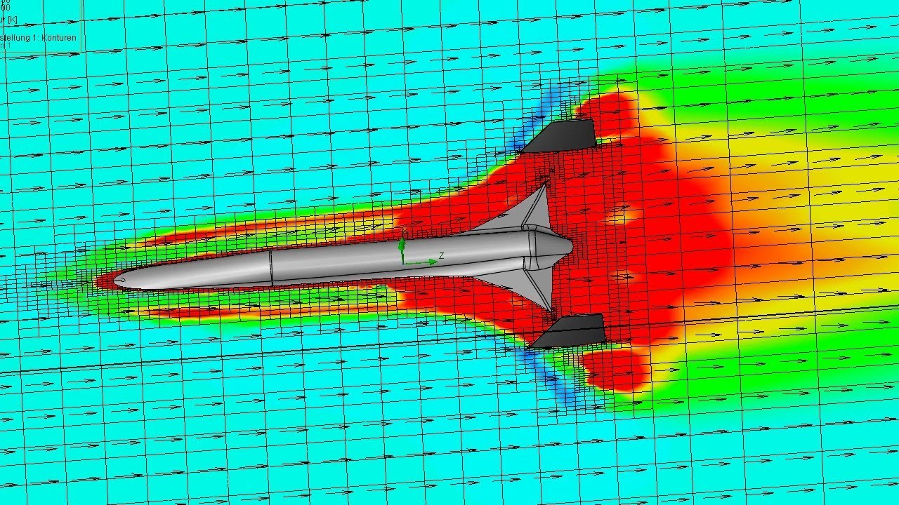 SolidWorks Flow Simulation - Heavy Spaceplane Slow Gliding Still ...