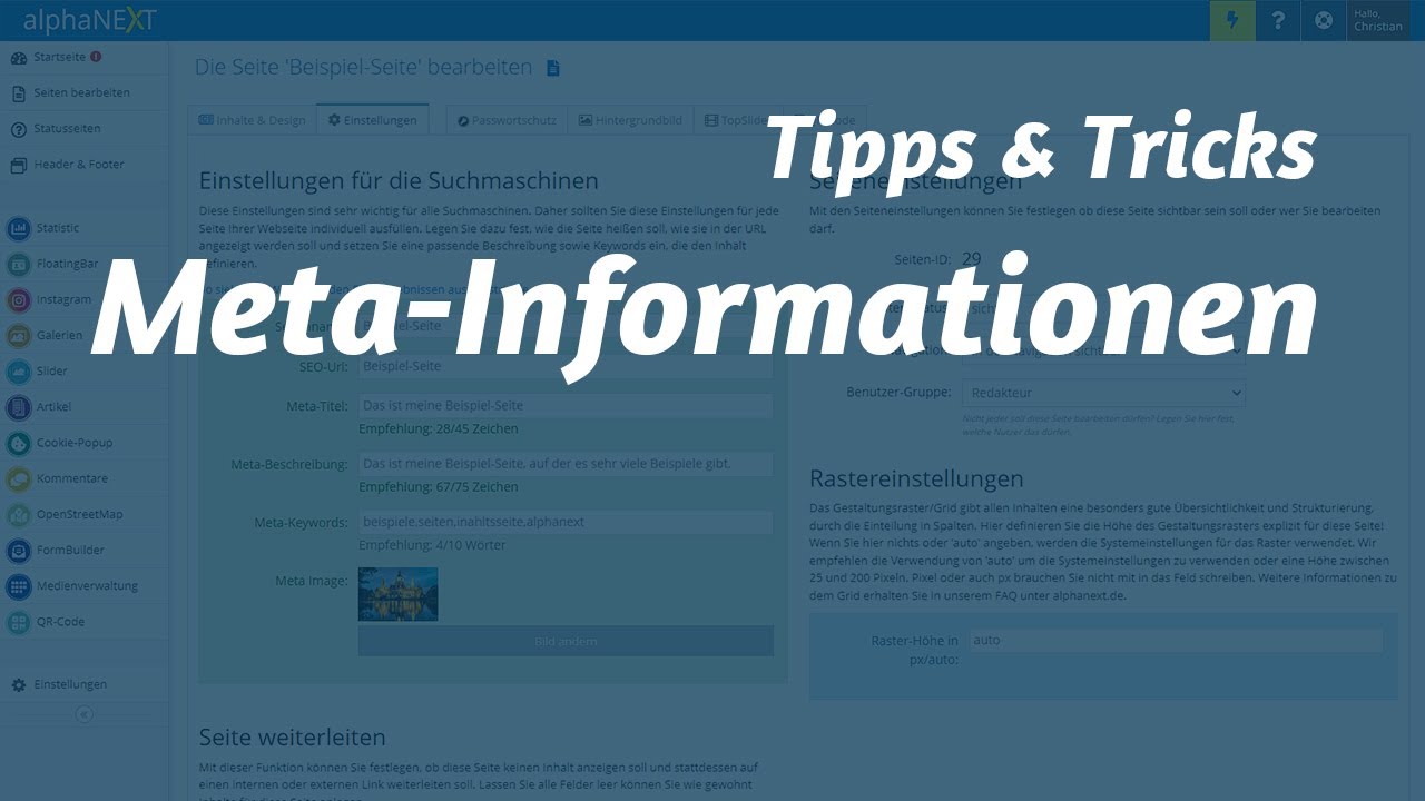 alphaNEXT Tipps & Tricks: Meta-Informationen - YouTube