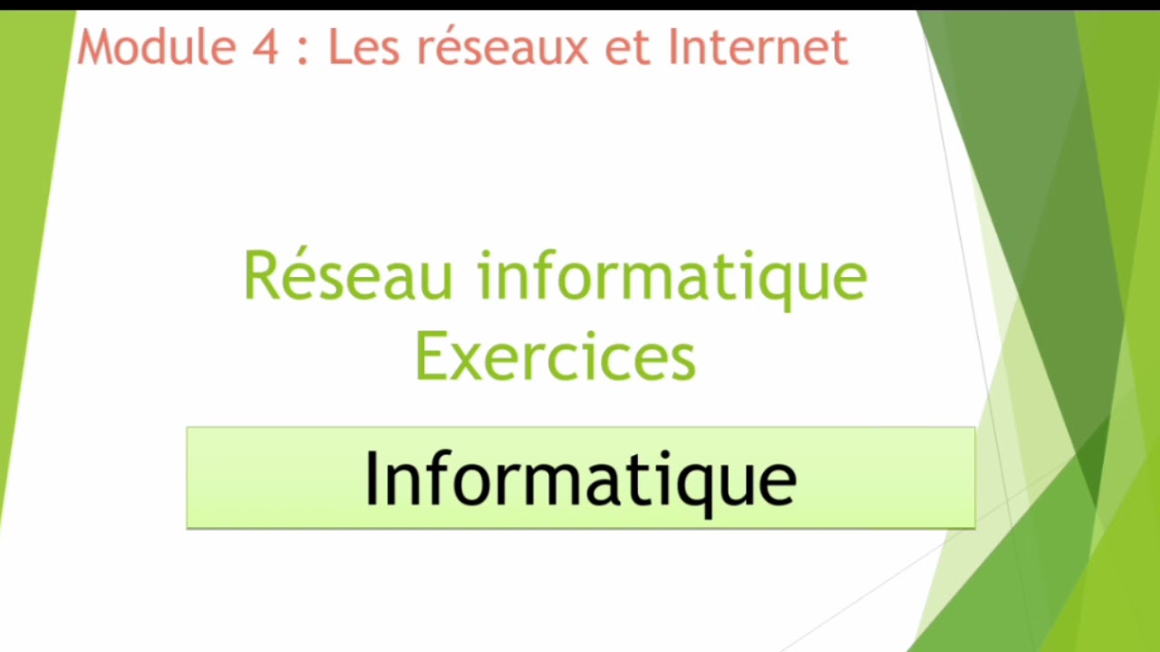 Exercices informatique réseau informatique tronc commun ista تمارين ...