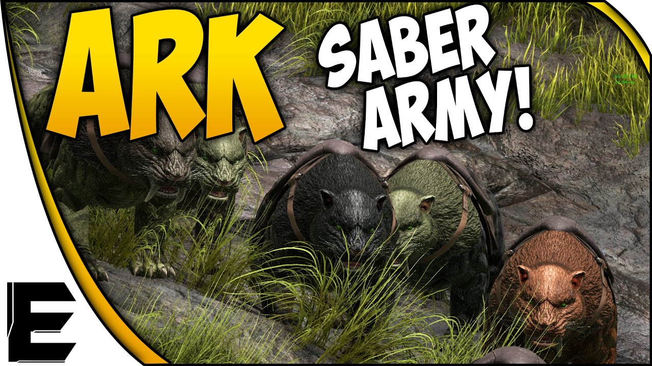 ARK Survival Evolved Gameplay SABERTOOTH ARMY! [Army Series] - YouTube