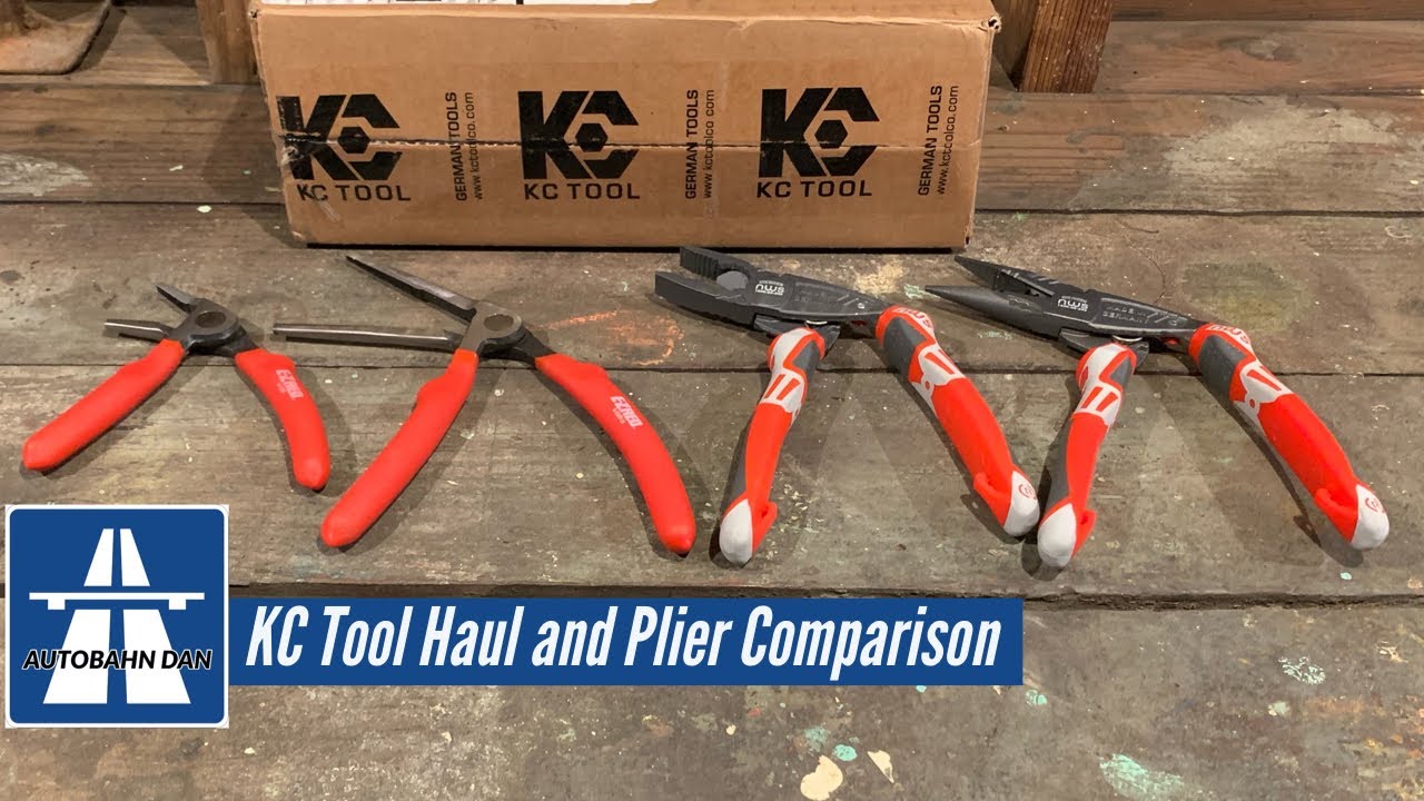KC Tool Haul Fit Pliers With NWS EZRED Angled Head Comparison - YouTube