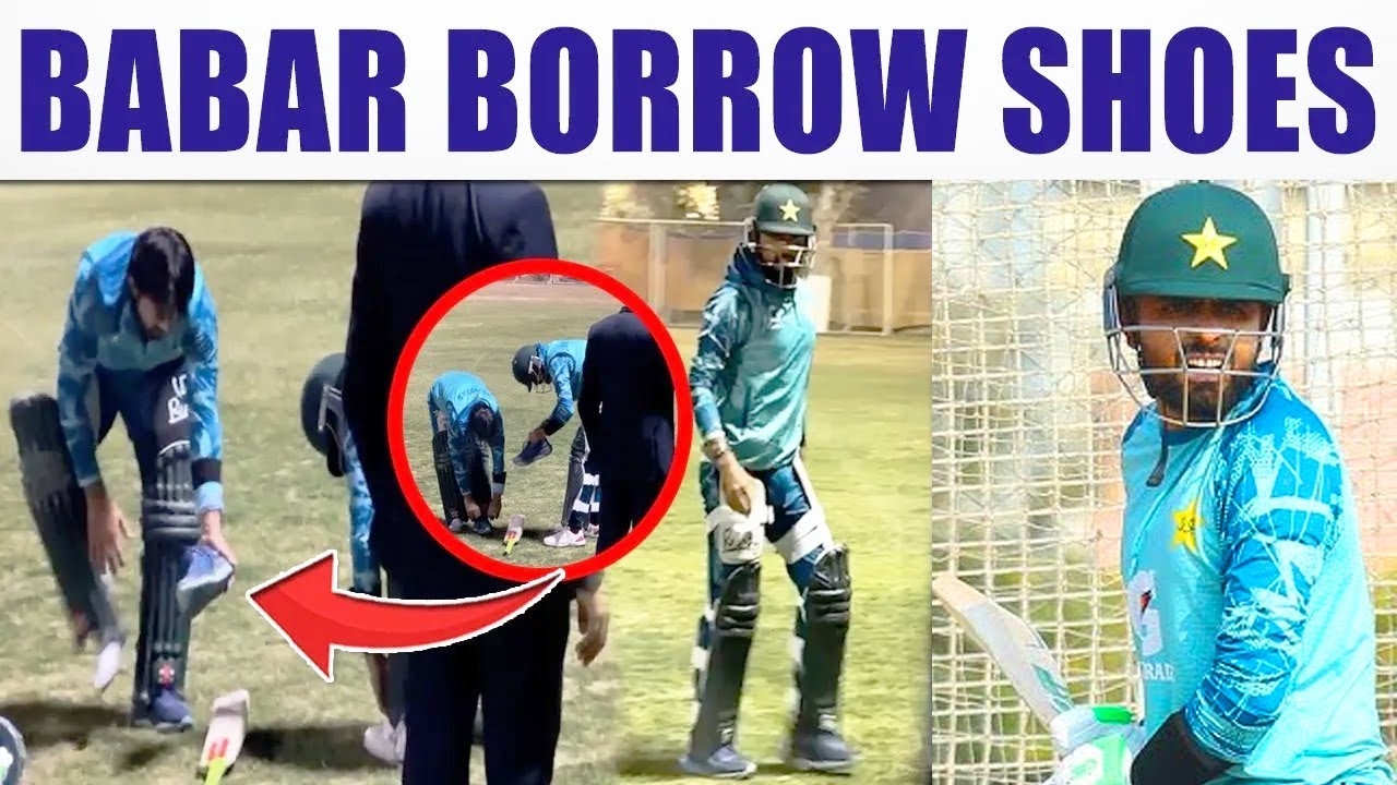 Babar Azam Borrow Shoes from Rizwan for Hard Pitch batting - YouTube